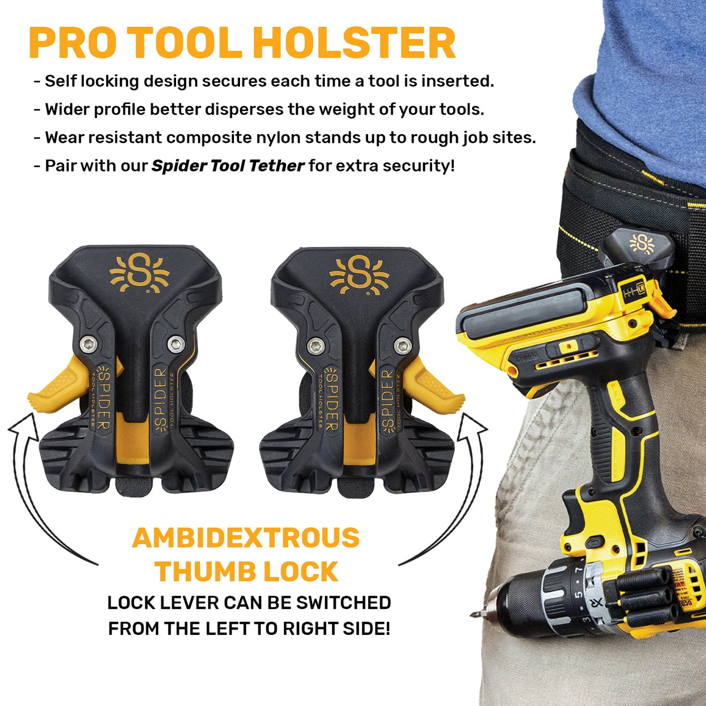 Pro Tool Holster + 2 Drill and Driver Pins